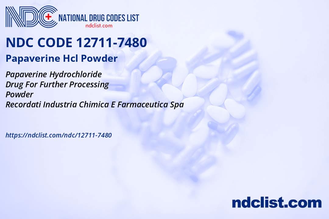 Papaverine Hcl Powder NDC 12711-7480