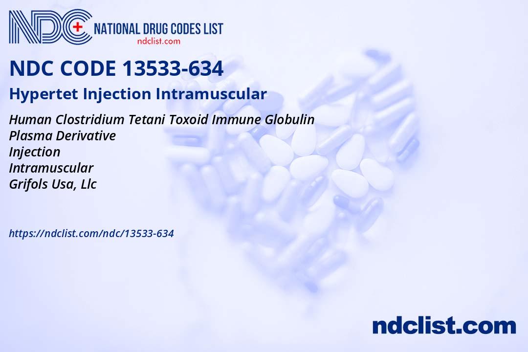 NDC 13533-634 Hypertet Injection Intramuscular
