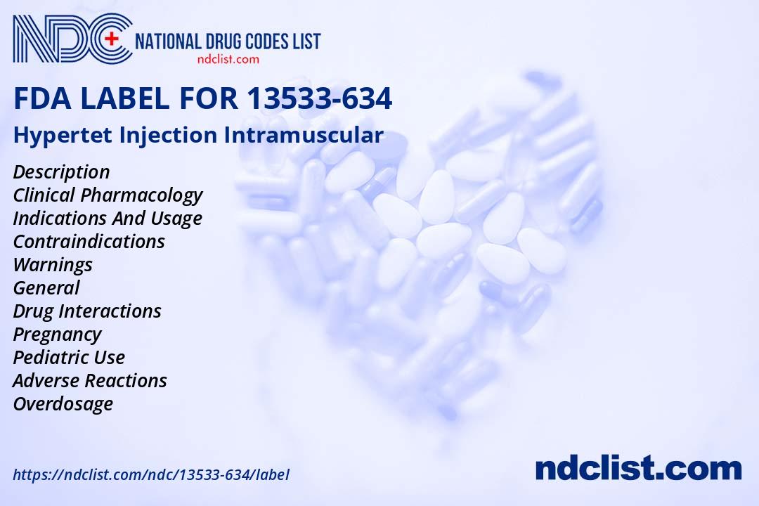 FDA Label for Hypertet Injection Intramuscular - Indications, Usage ...