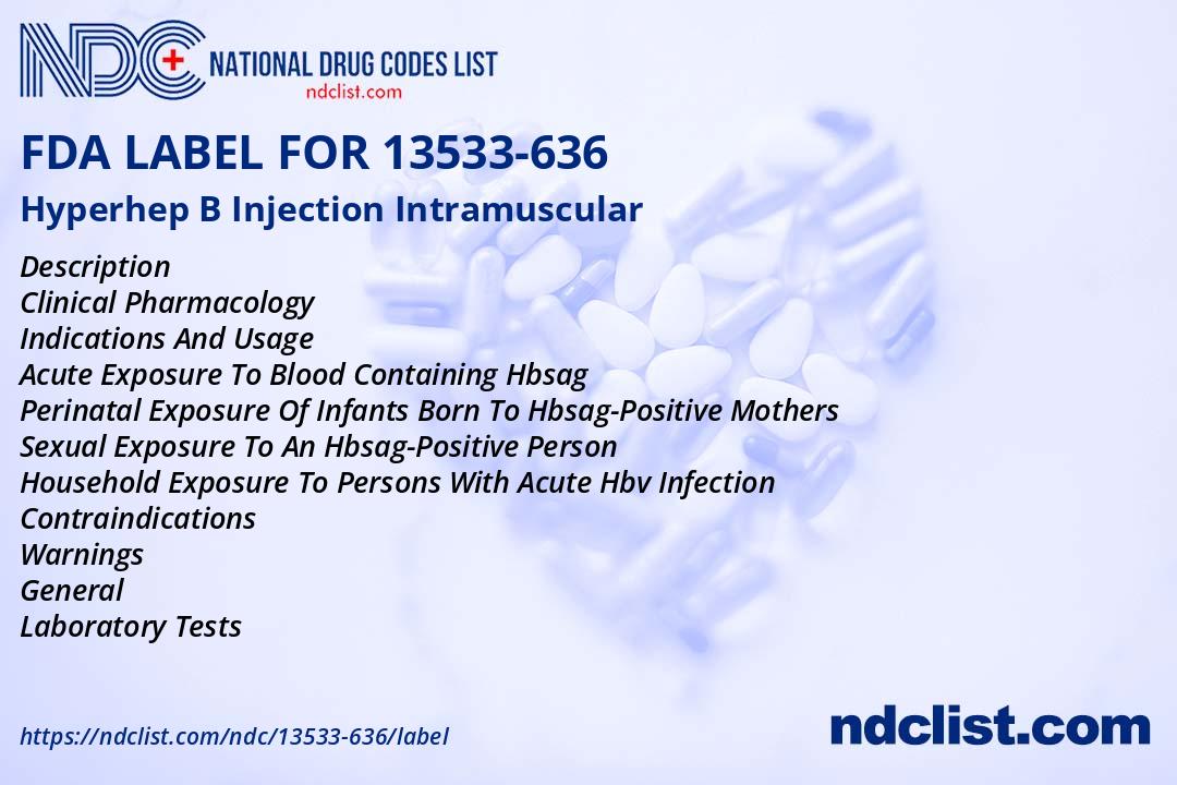 FDA Label for Hyperhep B Injection Intramuscular - Indications, Usage & Precautions