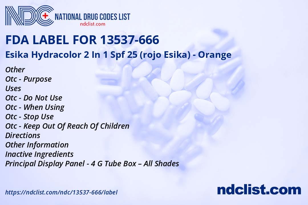 Esika Hydracolor 2 In 1 Spf 25- FDA Label NDC13537-666