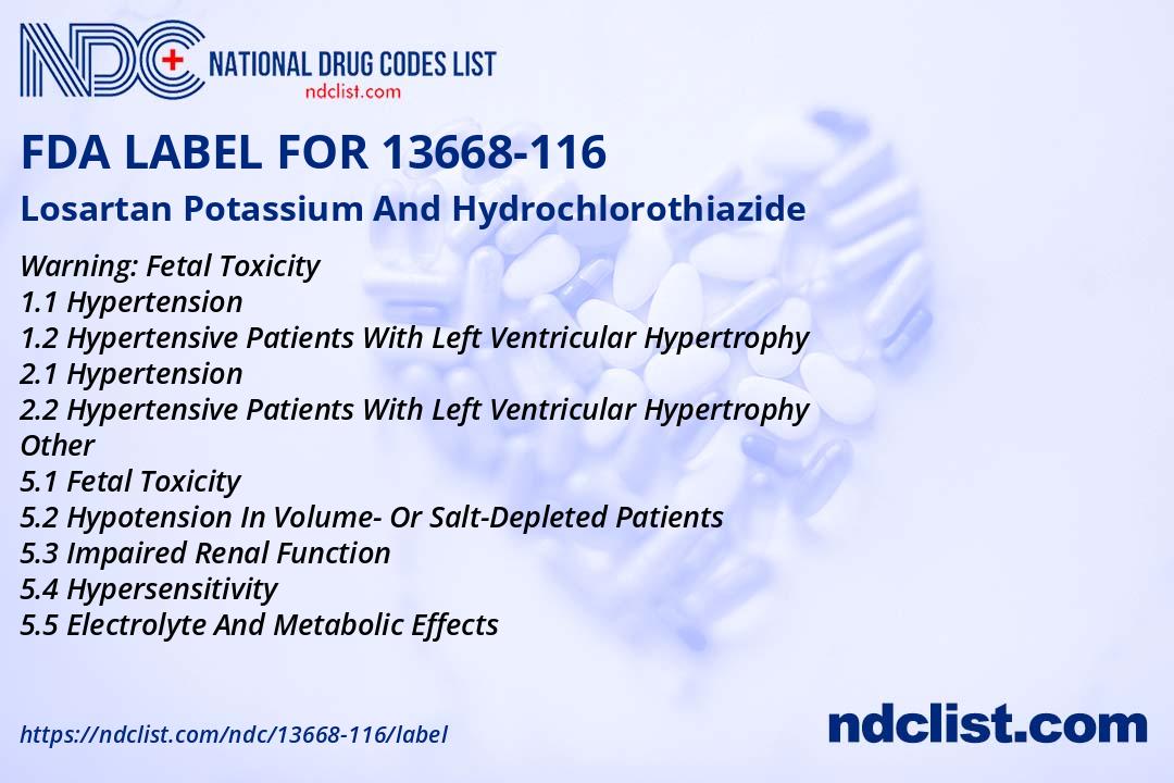 FDA Label for Losartan Potassium And Hydrochlorothiazide - Indications ...