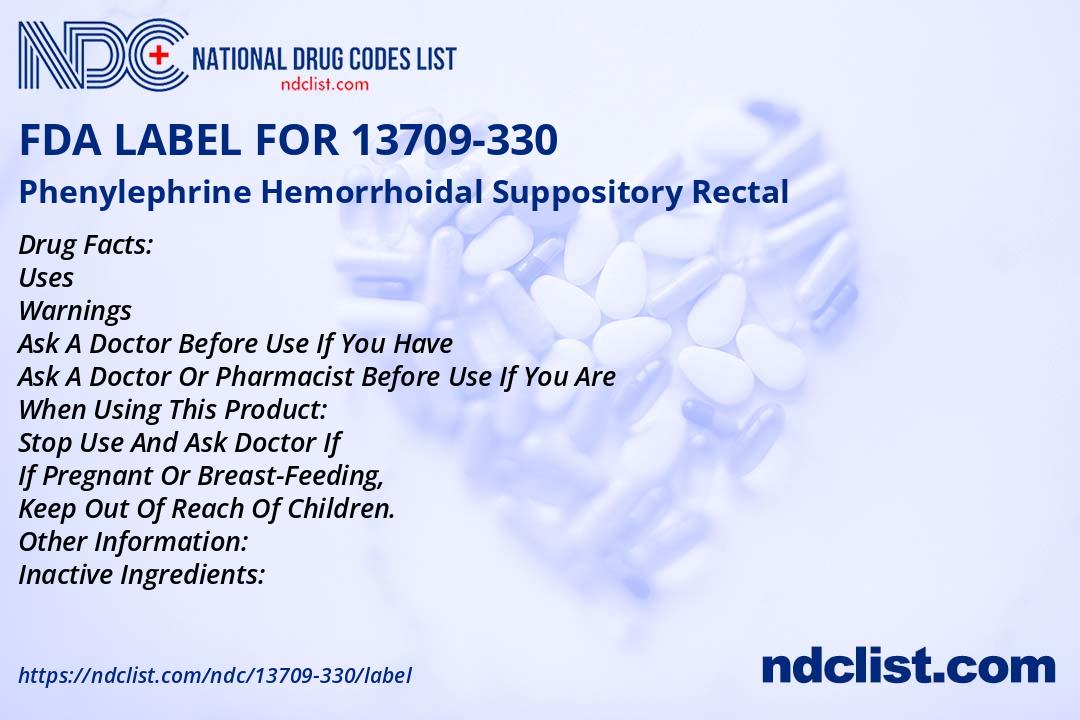 FDA Label for Phenylephrine Hemorrhoidal Suppository Rectal ...