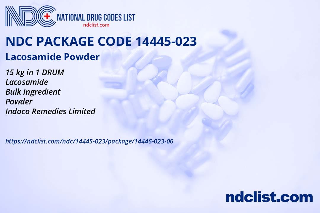 NDC Package 14445-023-06 Lacosamide Powder