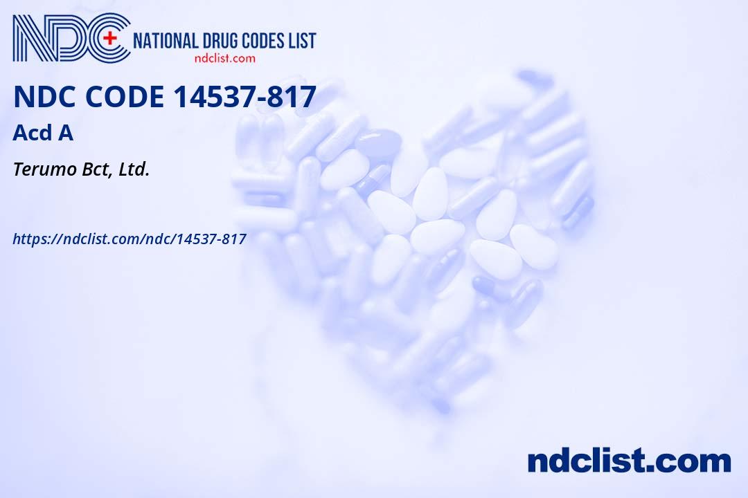 NDC 14537-817 Acd A Injection, Solution Intravenous