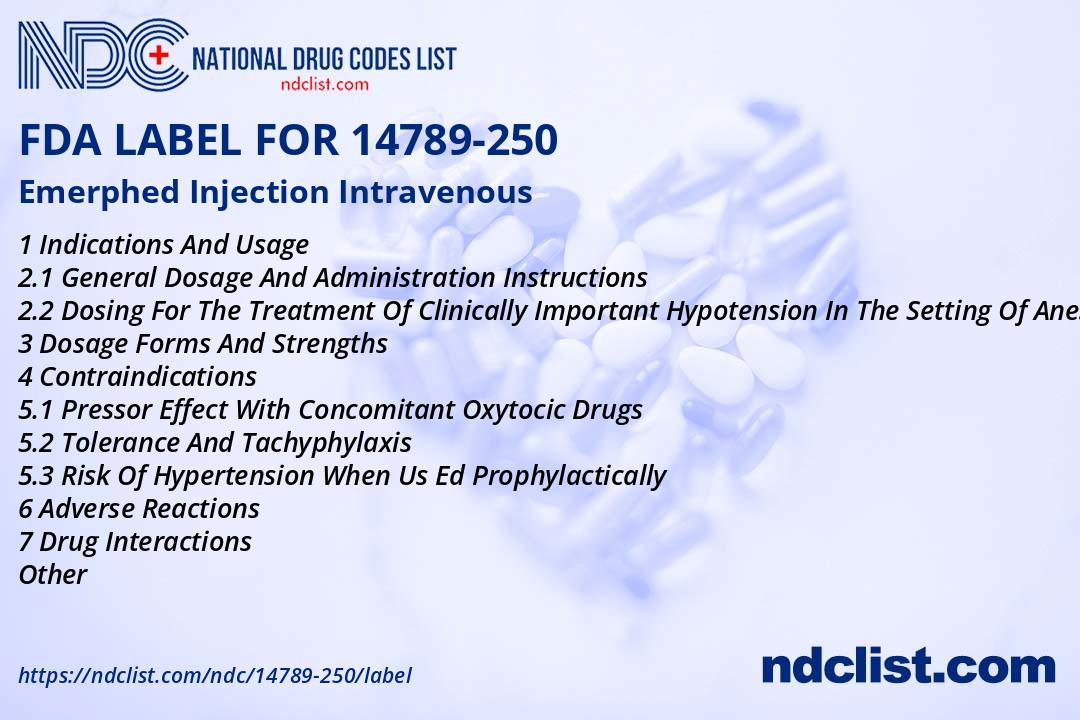 Emerphed Injection FDA Label - NDC 14789-250
