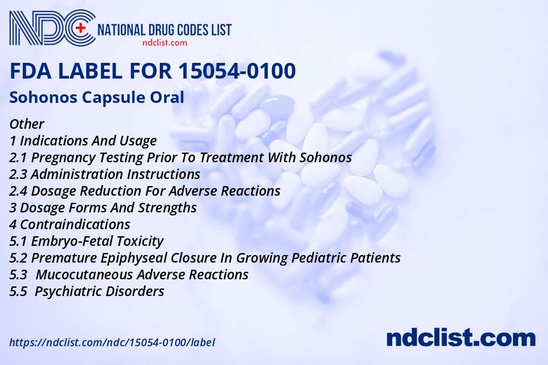 FDA Label for Sohonos Capsule Oral - Indications, Usage & Precautions