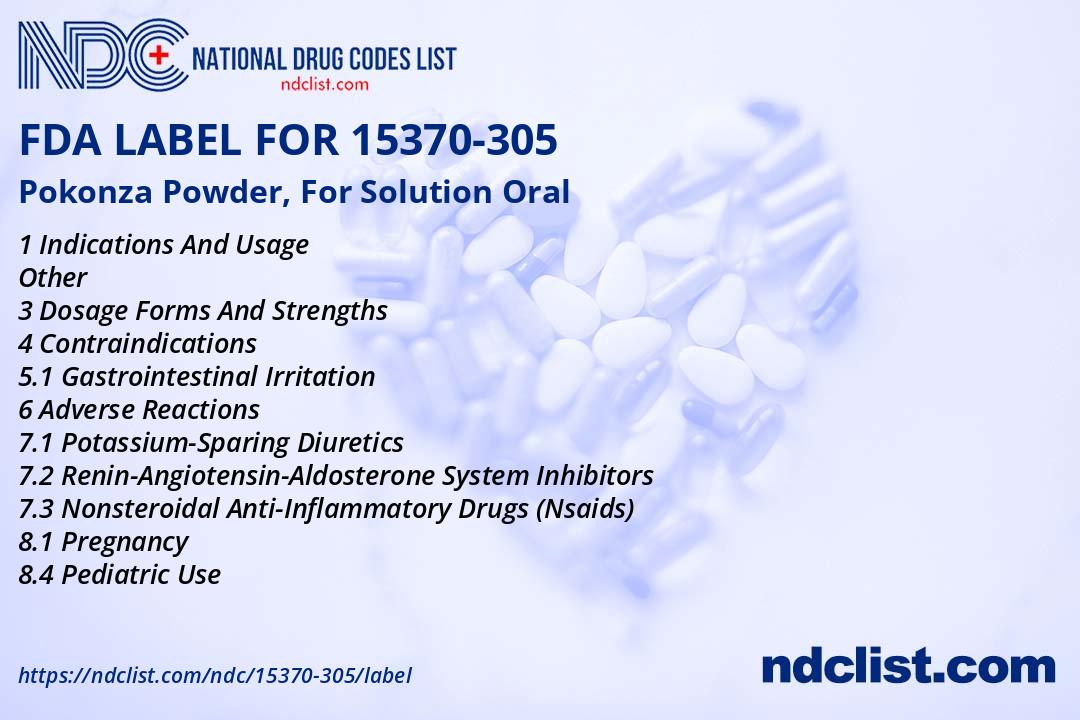 Pokonza Powder, For Solution - FDA Label NDC 15370-305