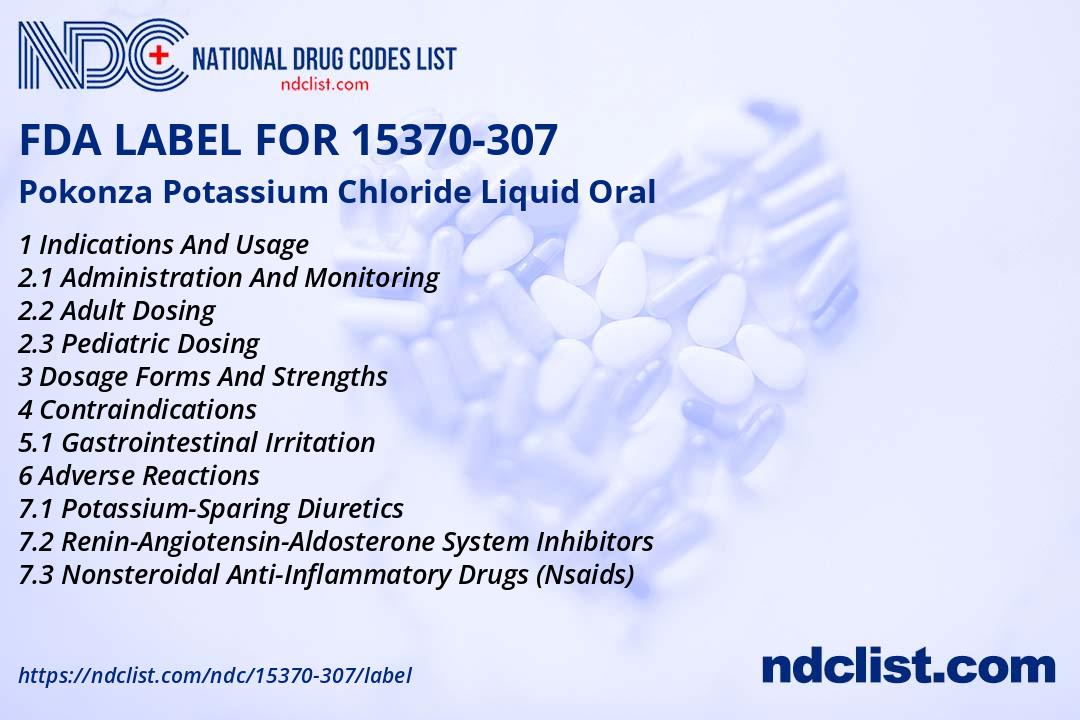 Pokonza Potassium Chloride Liquid- FDA Label NDC15370-307