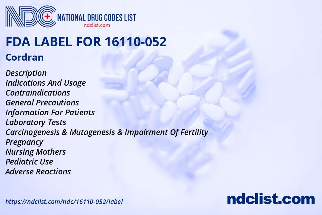 FDA Label for Cordran - Indications, Usage & Precautions