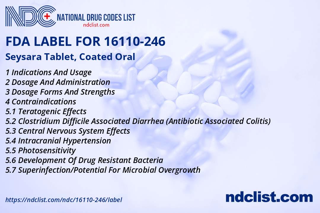 Seysara Tablet, Coated FDA Label - NDC 16110-246
