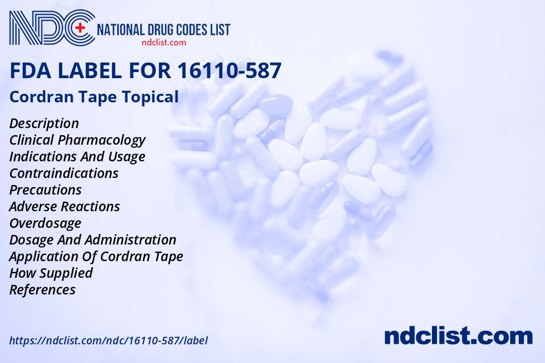 FDA Label for Cordran Tape Topical - Indications, Usage & Precautions