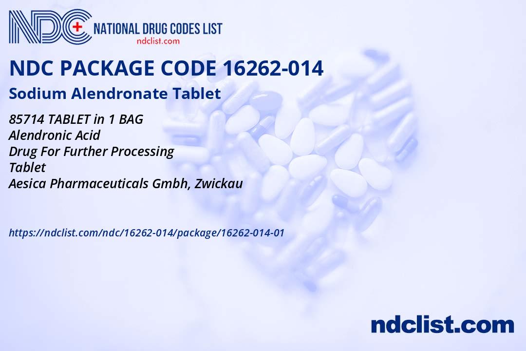 NDC Package 16262-014-01 Sodium Alendronate Tablet