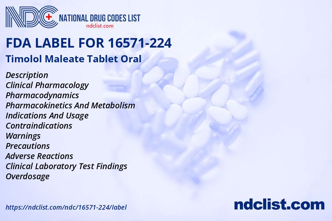 FDA Label for Timolol Maleate Tablet Oral - Indications, Usage ...