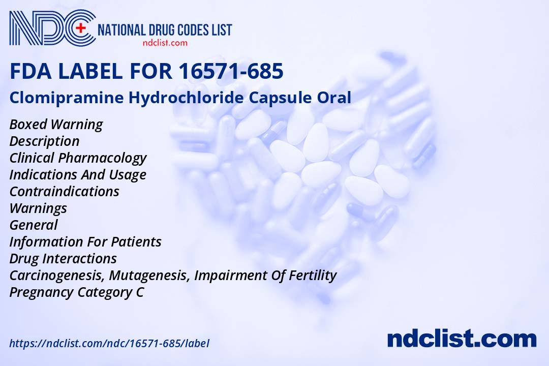 FDA Label for Clomipramine Hydrochloride Capsule Oral - Indications ...