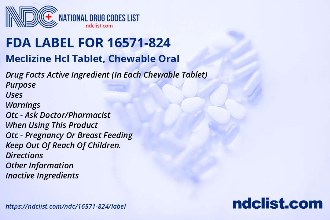 FDA Label for Meclizine Hcl Tablet, Chewable Oral - Indications, Usage ...