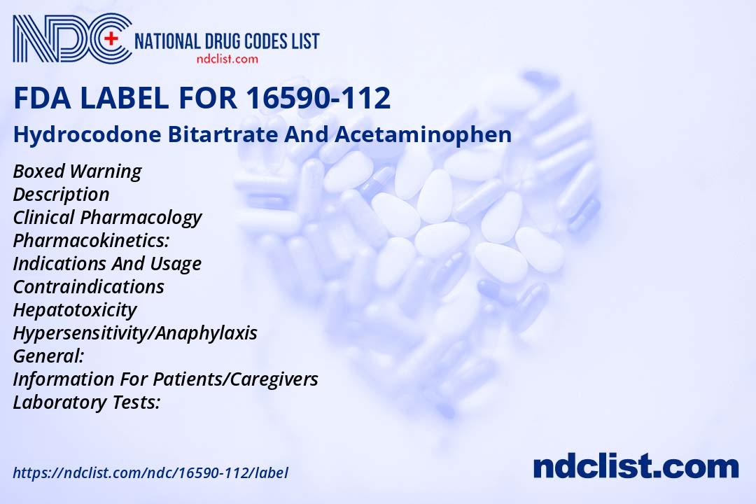FDA Label for Hydrocodone Bitartrate And Acetaminophen - Indications ...