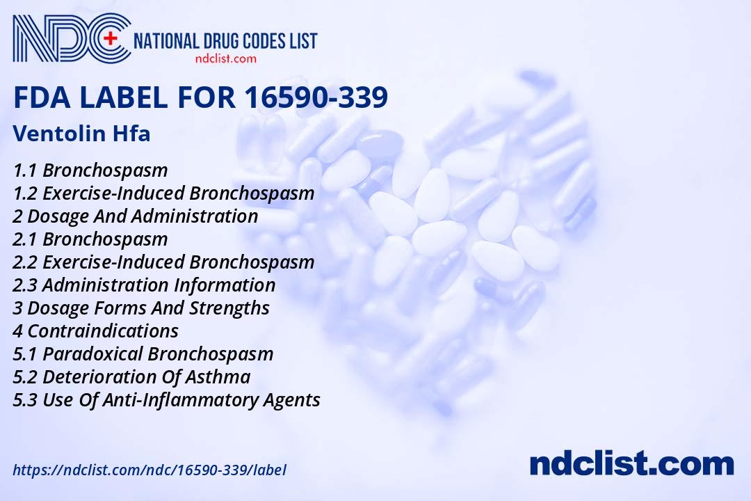 Ventolin FDA Label - NDC 16590-339