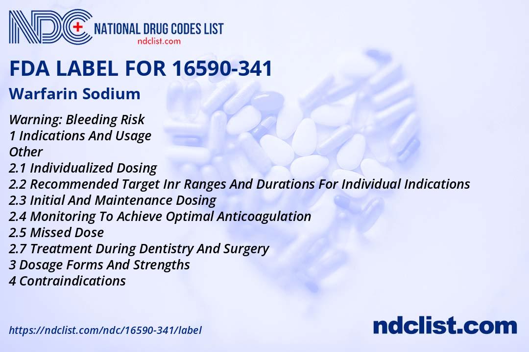 FDA Label for Warfarin Sodium - Indications, Usage & Precautions