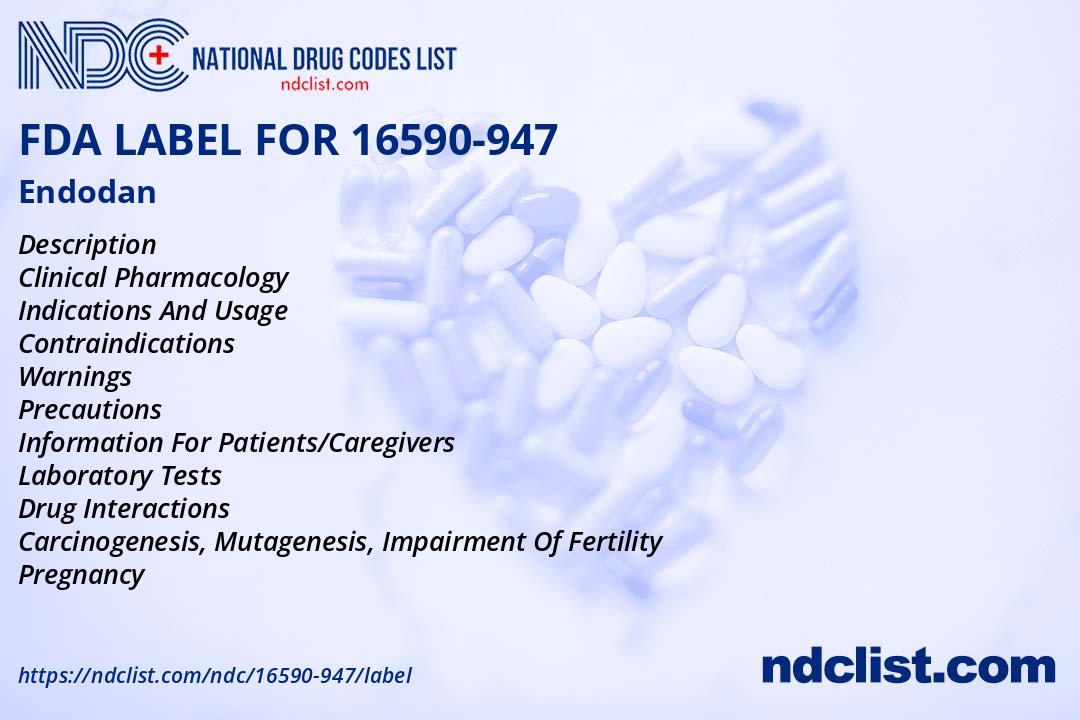FDA Label for Endodan - Indications, Usage & Precautions