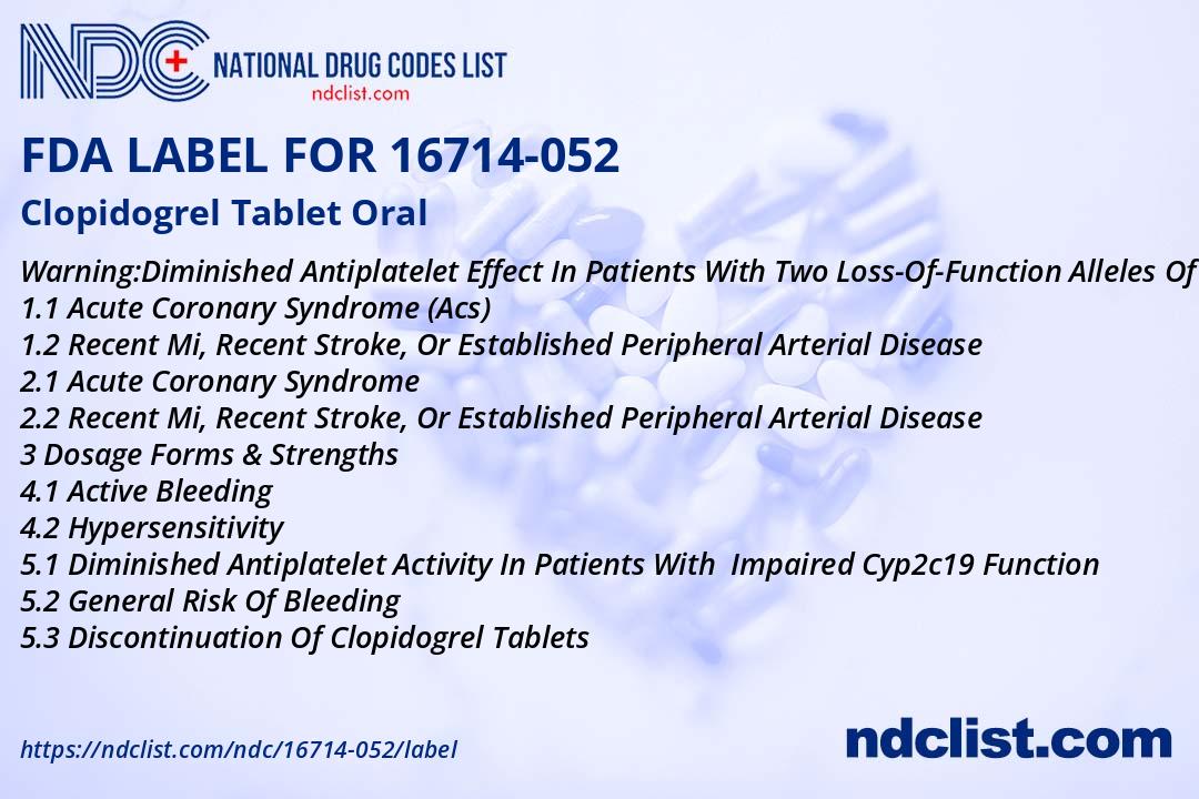 FDA Label for Clopidogrel Tablet Oral - Indications, Usage & Precautions