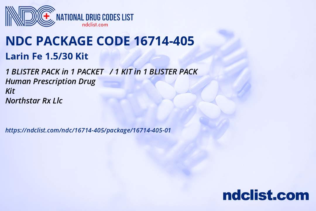 Larin Fe 1.5/30 Kit NDC Package 16714-405-01