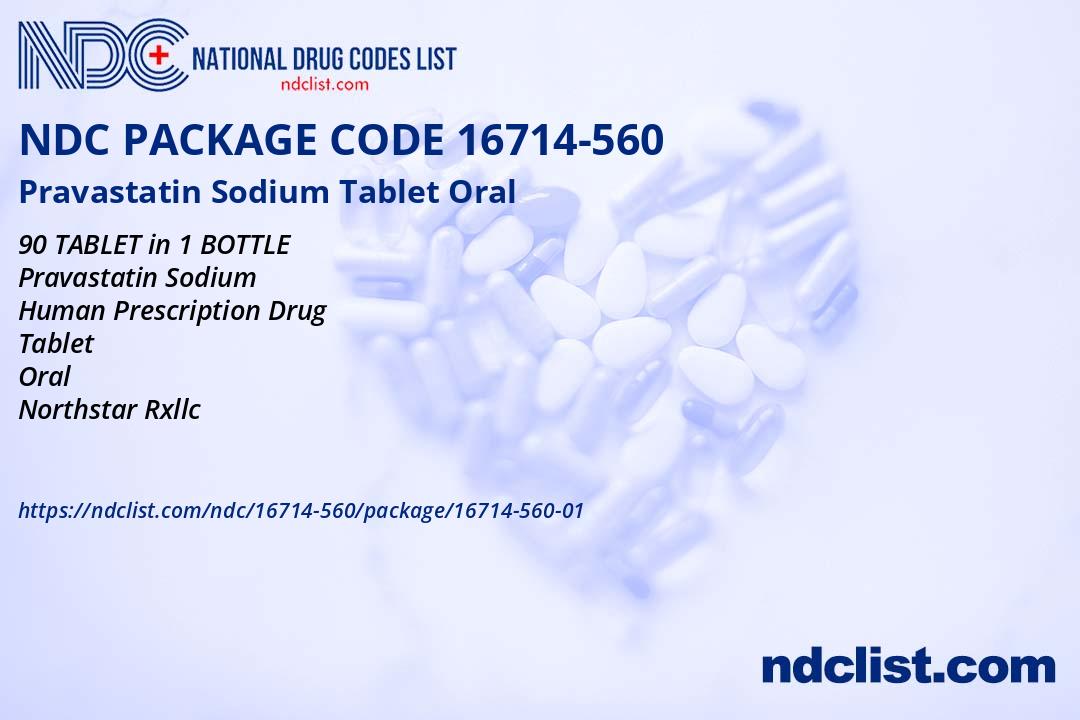 NDC Package 16714-560-01 Pravastatin Sodium Tablet Oral