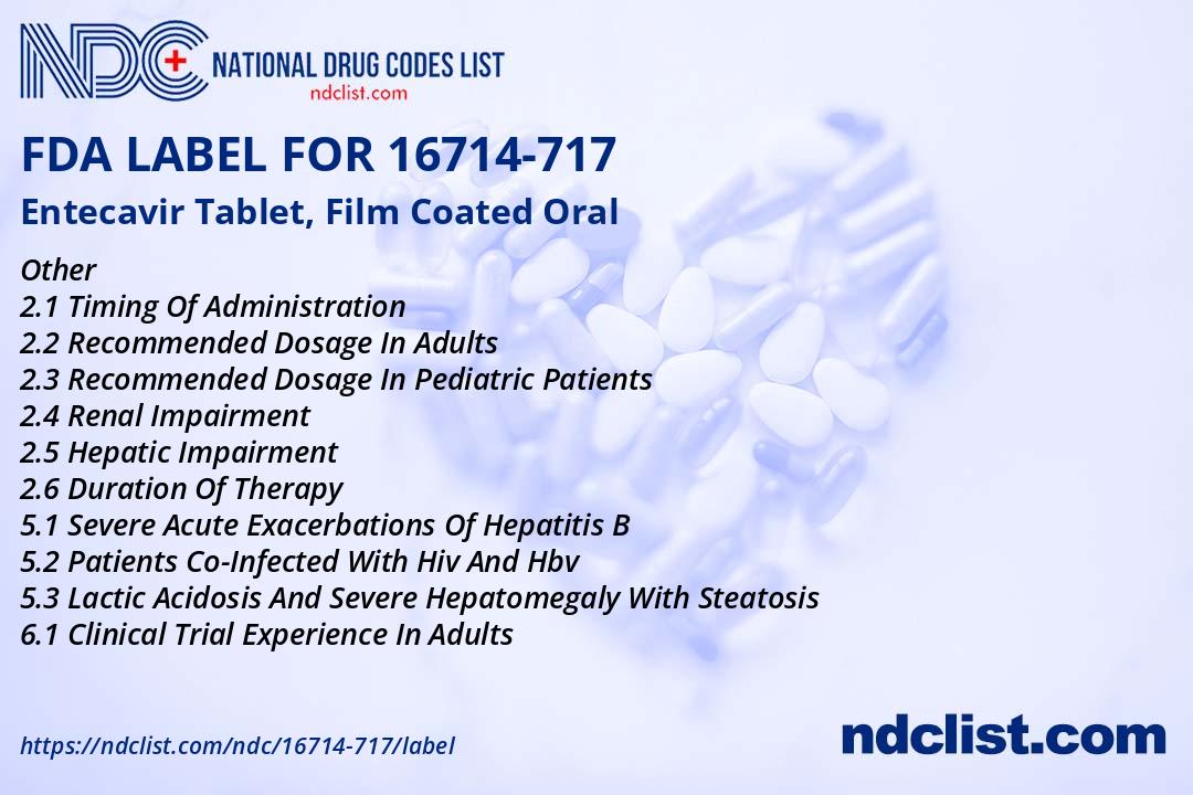 FDA Label for Entecavir Tablet, Film Coated Oral - Indications, Usage ...