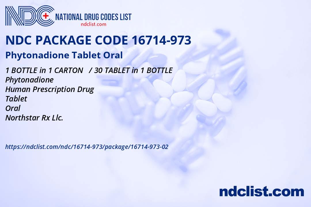 Phytonadione Tablet- NDC16714-973-02
