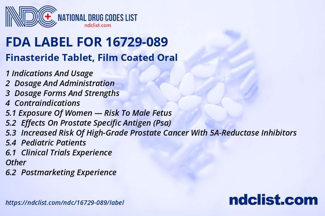 FDA Label for Finasteride Tablet, Film Coated Oral - Indications, Usage ...