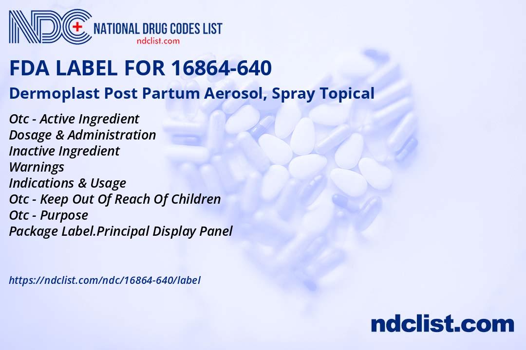 Dermoplast Post Partum- FDA Label NDC16864-640