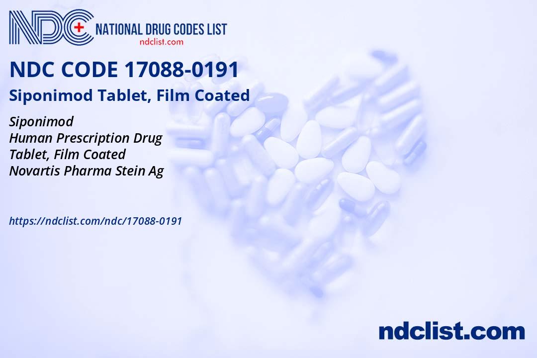 Siponimod Tablet, Film Coated- NDC17088-0191