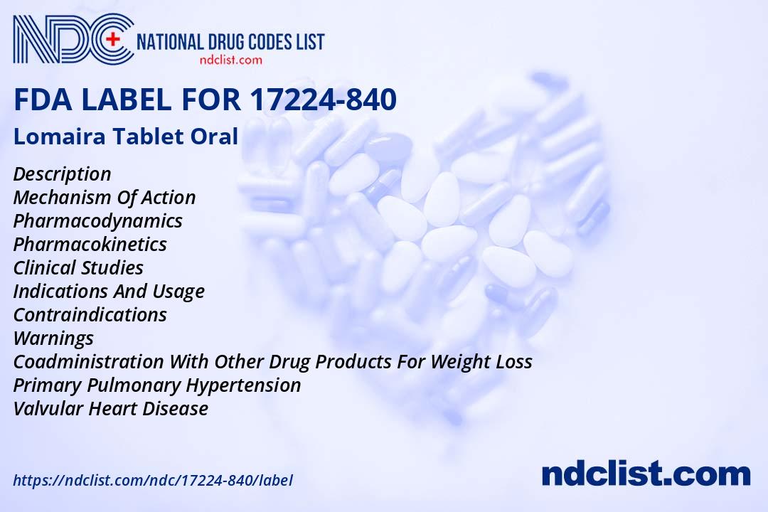Lomaira Tablet- FDA Label NDC17224-840