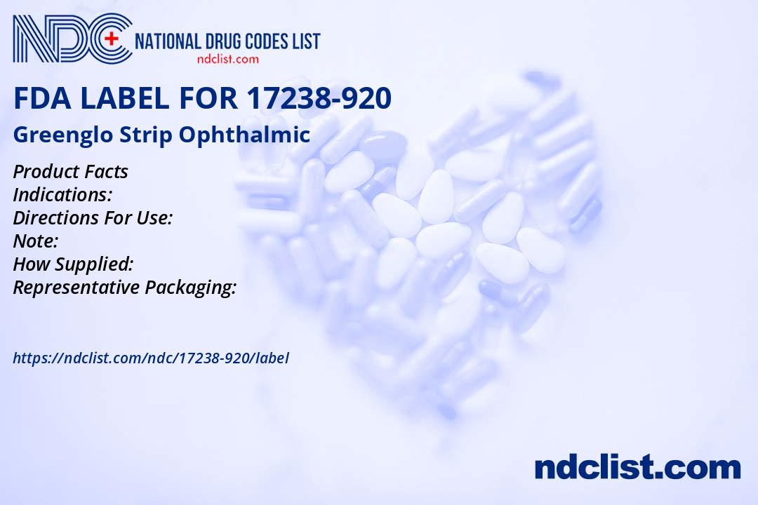 Greenglo - FDA Label NDC 17238-920