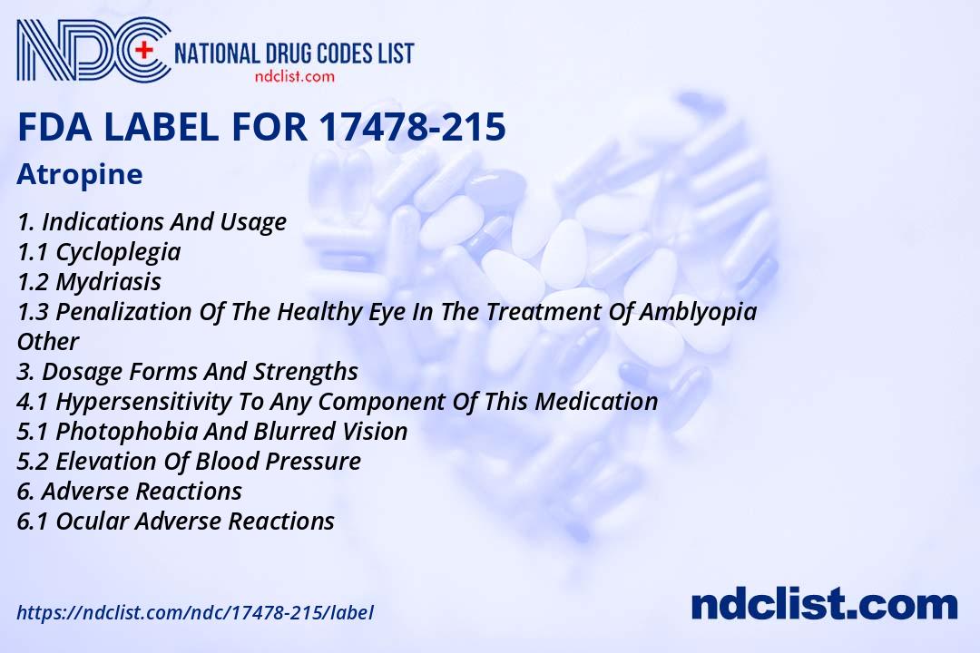 FDA Label for Atropine - Indications, Usage & Precautions