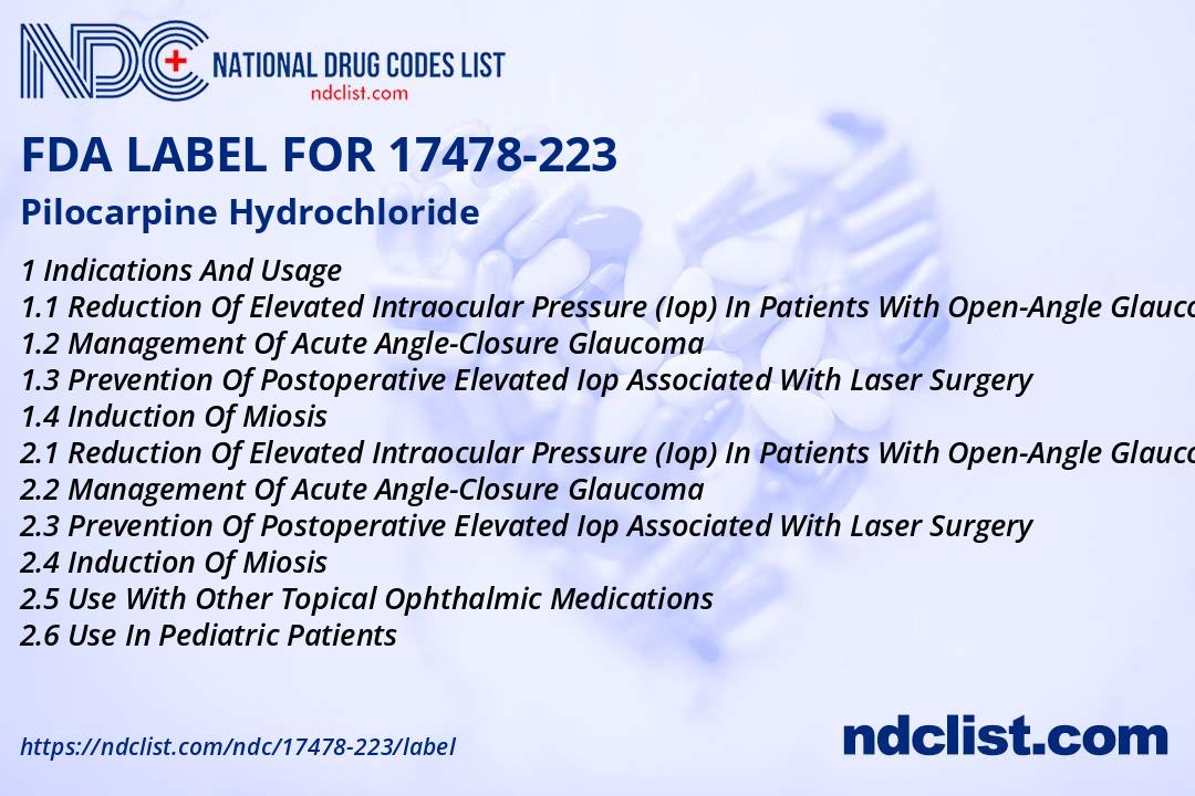 Pilocarpine Hydrochloride- FDA Label NDC17478-223