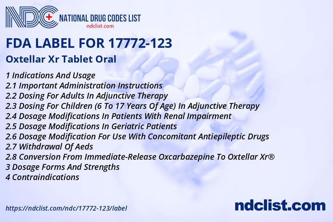 FDA Label for Oxtellar Xr Tablet Oral - Indications, Usage & Precautions