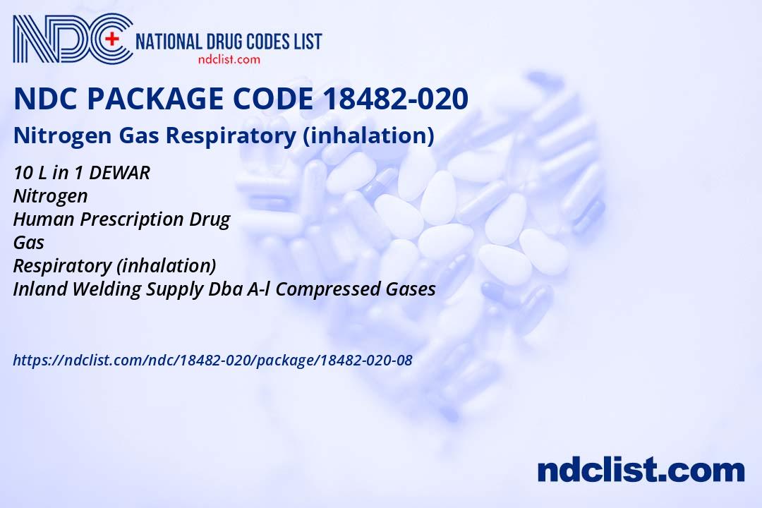 NDC Package 18482-020-08 Nitrogen