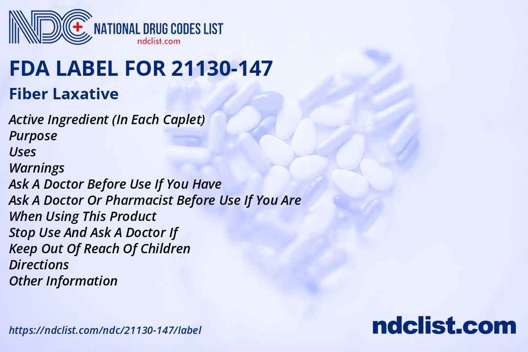 FDA Label for Fiber Laxative - Indications, Usage & Precautions