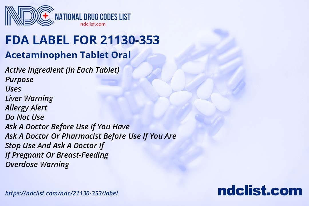 Acetaminophen Tablet- FDA Label NDC21130-353