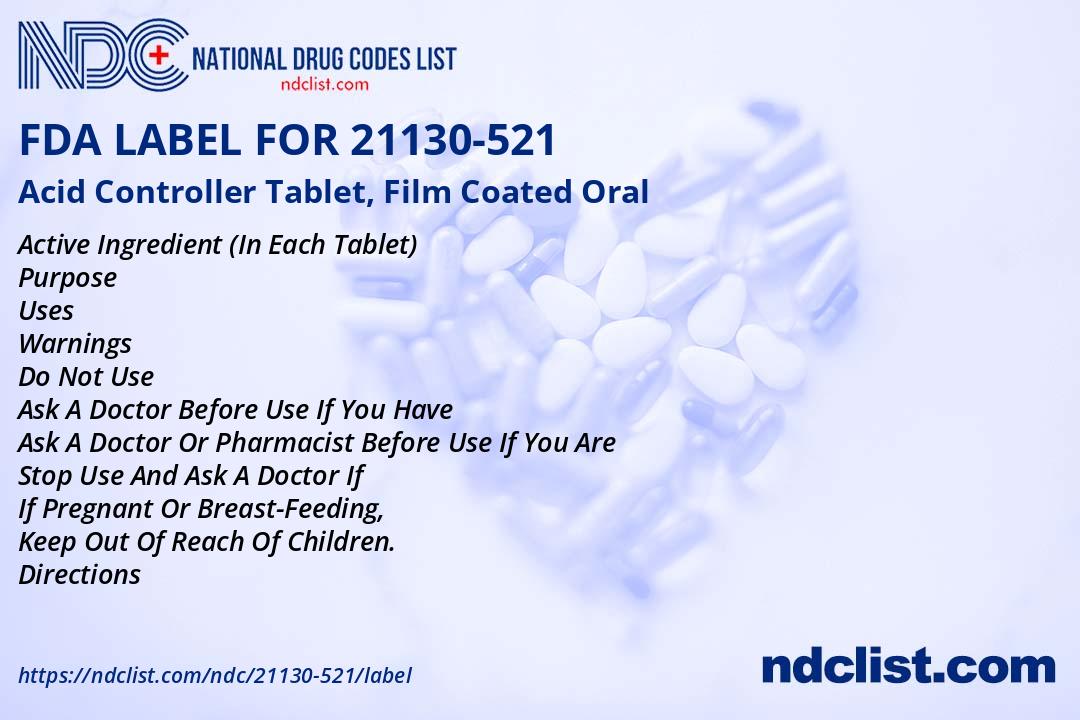 Acid Controller FDA Label - NDC 21130-521