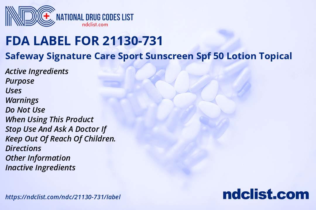 Safeway Signature Care Sport Suns- FDA Label NDC21130-731