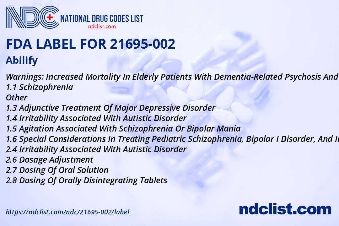 Abilify- FDA Label NDC21695-002