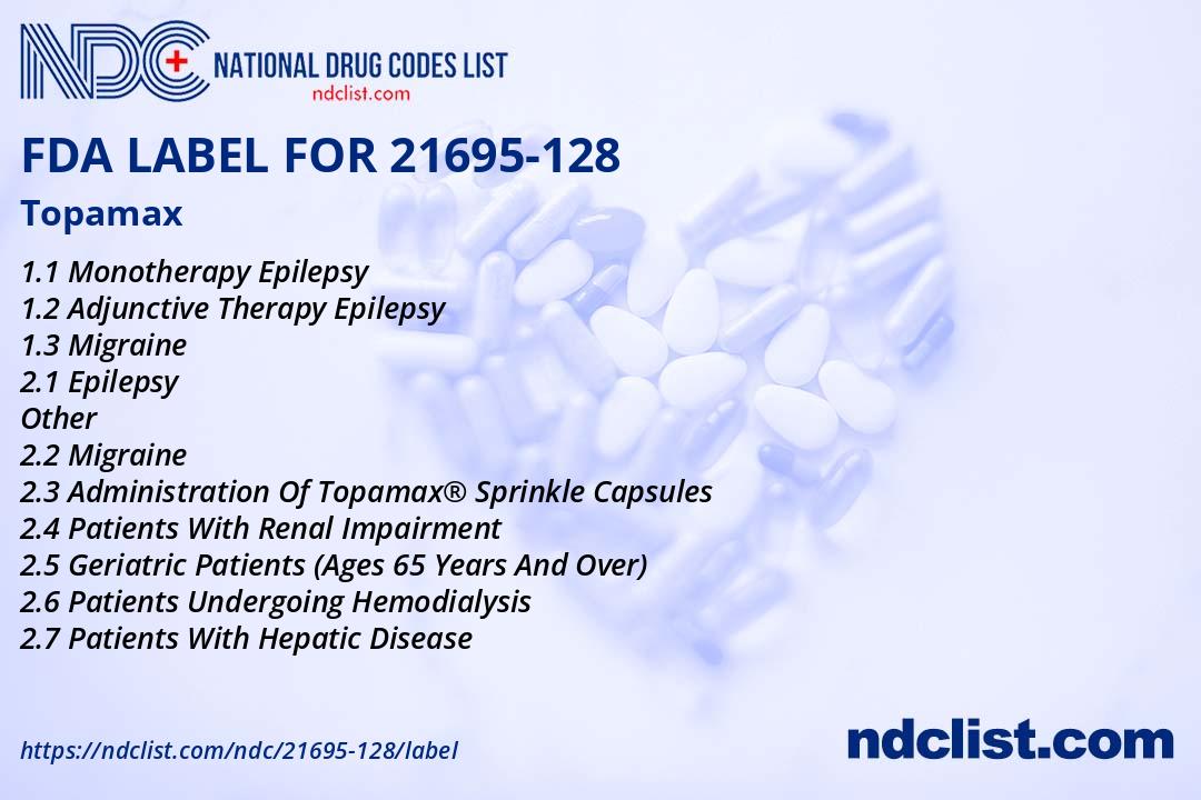 Topamax- FDA Label NDC21695-128