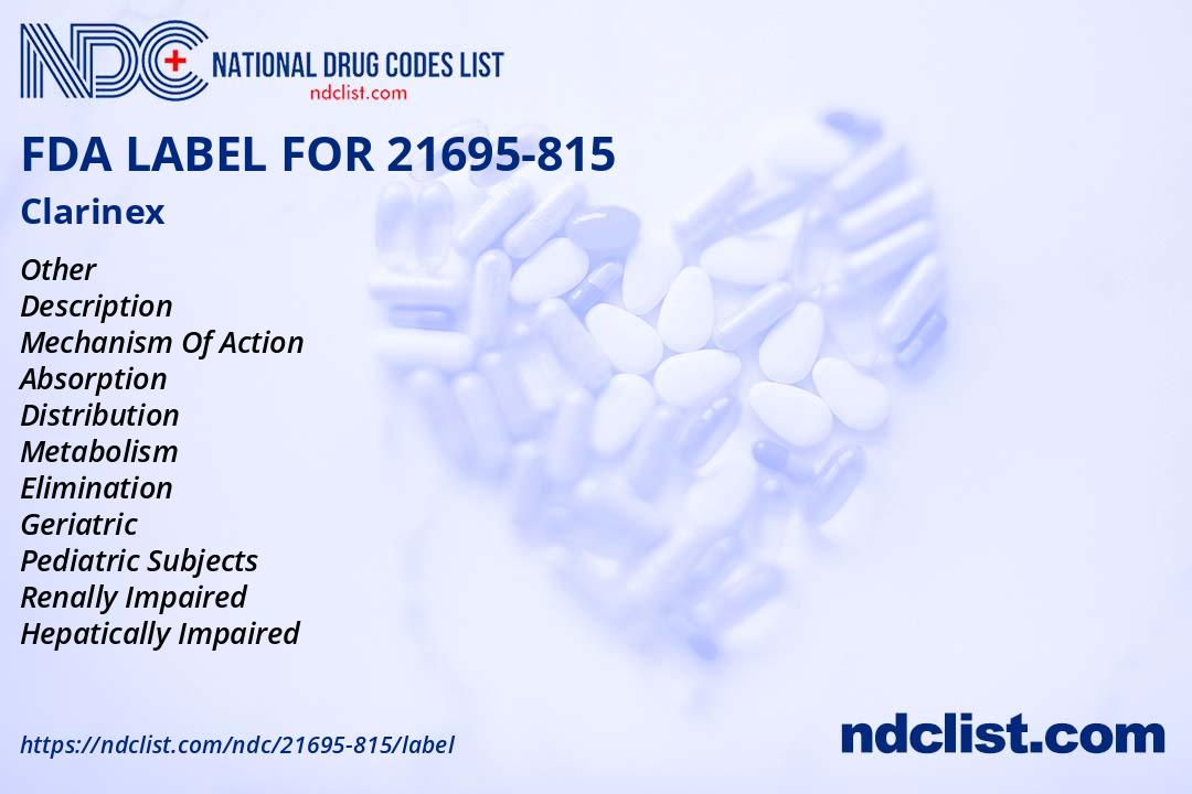 FDA Label for Clarinex - Indications, Usage & Precautions