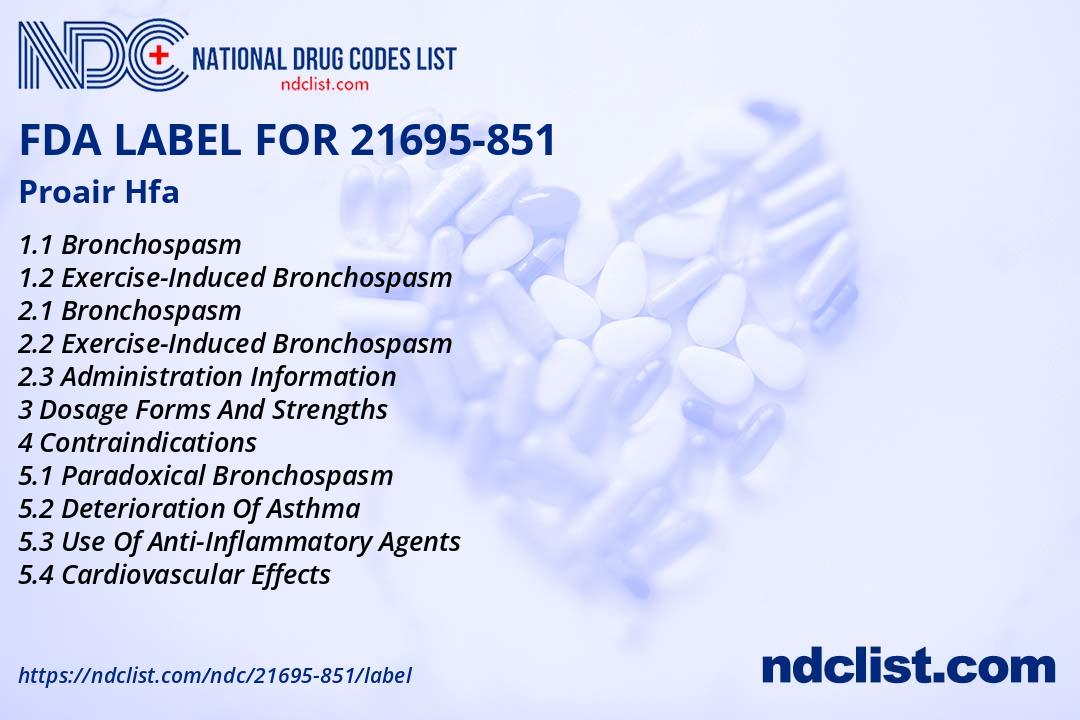 FDA Label for Proair Hfa - Indications, Usage & Precautions
