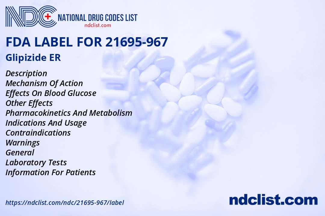 FDA Label for Glipizide ER - Indications, Usage & Precautions