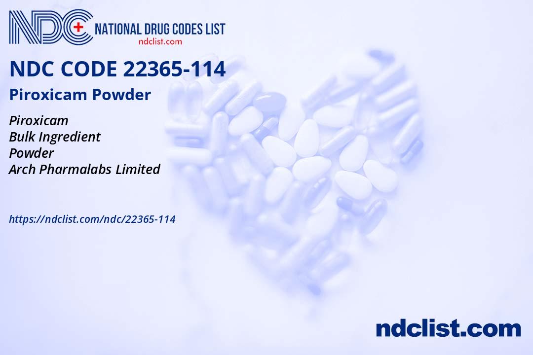 NDC 22365-114 Piroxicam Powder