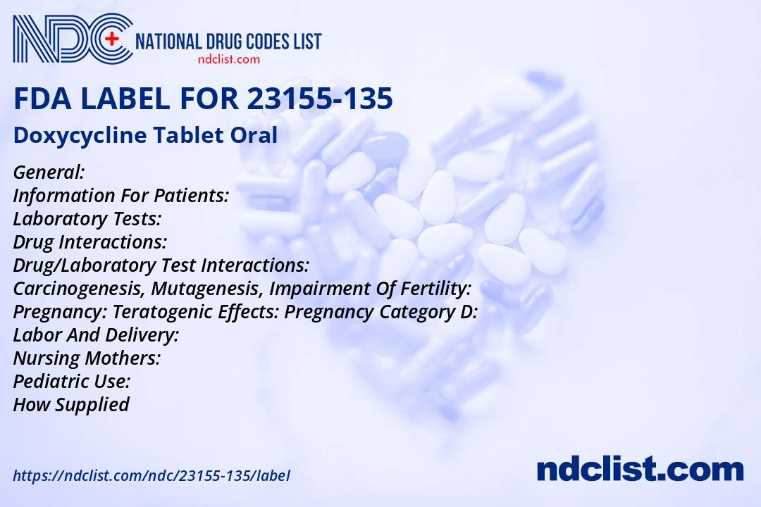 FDA Label for Doxycycline Tablet Oral - Indications, Usage & Precautions