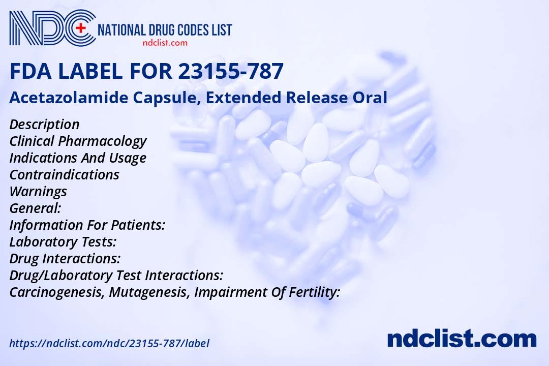 FDA Label for Acetazolamide Capsule, Extended Release Oral ...